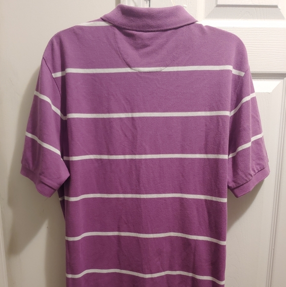 Chaps | Shirts | Chaps Mens Purple Striped Short Sleeve Polo Shirt ...
